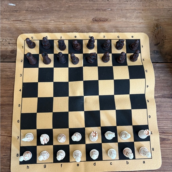 Games | Travel Portable Classic Black And Tan Chess Set | Poshmark